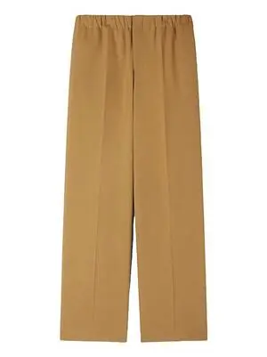 Sandro Elasticated-waist Wide-leg Stretch-woven Trousers - Nut