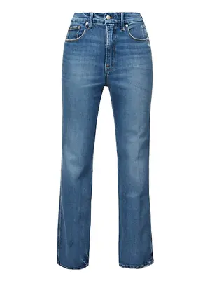 Good American Good Curve Straight-leg High-rise Stretch-denim Jeans - Indigo338