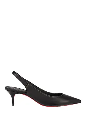 CHRISTIAN LOUBOUTIN Sporty Kate Sling 55 Leather Heeled Courts - Black