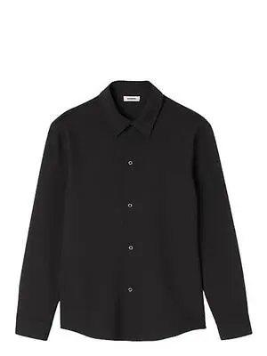 Sandro Joker Long-sleeve Regular-fit Stretch-woven Shirt - Dark Grey