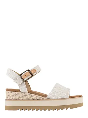 Toms Diana Ankle-strap Leather Wedge Sandals - Natural Yarn Dye