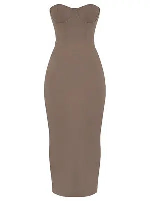 House Of Cb Milena Jersey Corset Maxi Dress - Dark Cherry | Editorialist