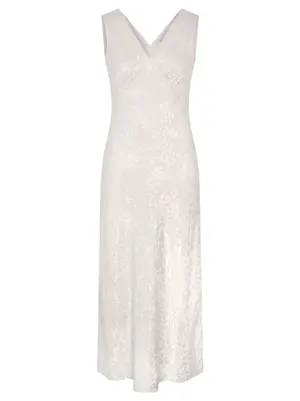 OMNES Iris V-neck Sleeveless Woven Maxi Dress - Ivory