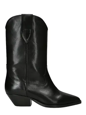 Isabel Marant Duerto Pointed-toe Leather Heeled Cowboy Boots - Black