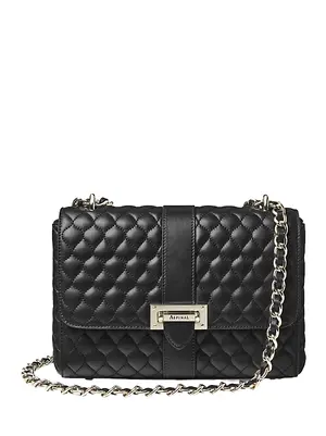 ASPINAL OF LONDON Lottie Leather Shoulder Bag - Black