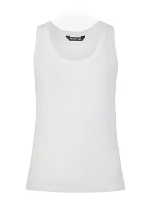 Whistles Scoop-neck Ribbed Stretch Cotton Vest - White