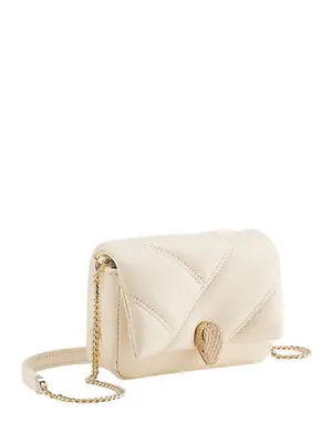 BVLGARI Serpenti Cabochon Mini Leather Shoulder Bag - Ivory