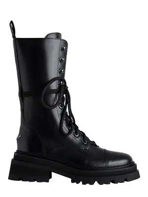 Zadig&Voltaire Wing-embellished Leather Ankle Boots - Noir