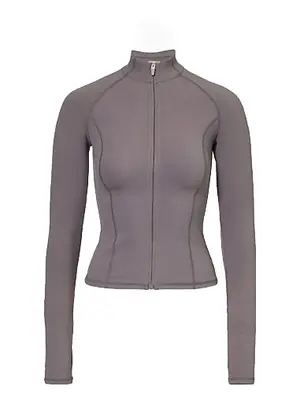 ADANOLA Ultimate Zip-up Stretch-jersey Top - Dark Grey