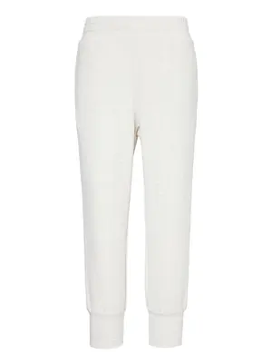 Varley Relaxed-fit Mid-rise Jogging Bottoms - Ivory Marl