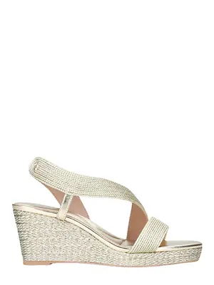 Carvela Gala Rope-effect Woven Heeled Sandals - Gold