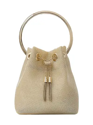 JIMMY CHOO Bon Bon Metallic-mesh Top-handle Bag - Champagne/light Gold