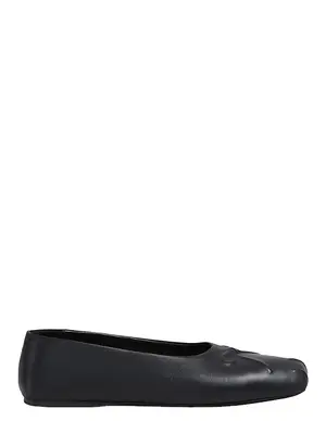 Marni Dancer Square-toe Leather Ballerina Flats - Black