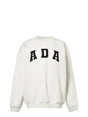 ADANOLA Logo-embroidered Oversized Cotton Sweatshirt - Light Grey Melange