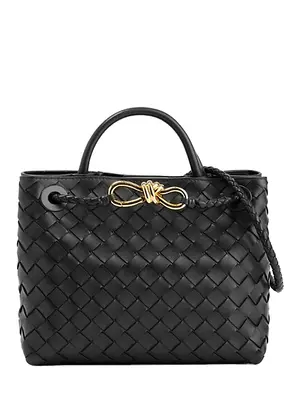 Bottega Veneta Andiamo Leather Tote Bag - Black-m Brass-black