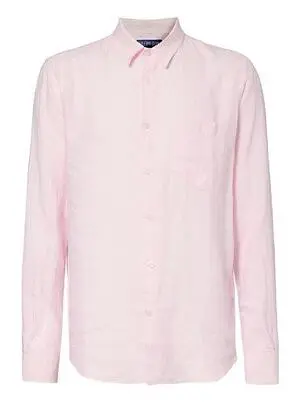 Vilebrequin Caroubis Brand-embroidered Linen Shirt Xxxl Ballerine
