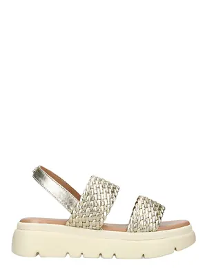 Carvela Carvela Comfort Krypton Metallic Woven-strap Leather Sandals Gold