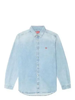 DIESEL D-simple Logo-embroidered Denim Shirt - 1