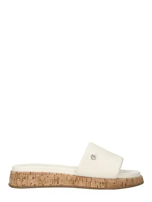 Carvela Stud-embellished Flat-sole Faux-leather Mules - Bone