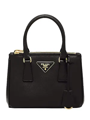 Prada Galleria Mini Saffiano Leather Tote Bag - Black