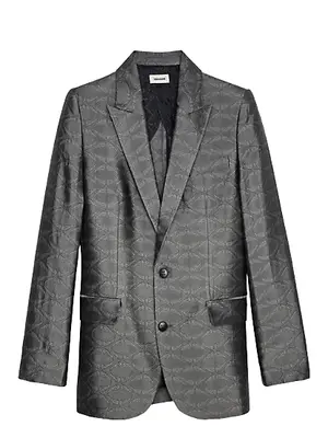 Zadig&Voltaire Vegy Monogram-jacquard Woven Blazer - Anthracite