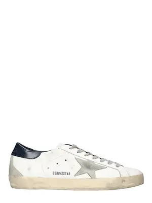 GOLDEN GOOSE Superstar Star-appliqué Leather Low-top Trainers - White/navy