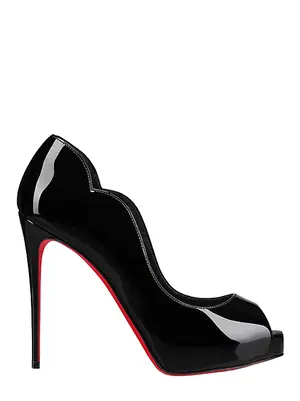 CHRISTIAN LOUBOUTIN Hot Chick Alta 120 Patent-leather Heeled Sandals - Black