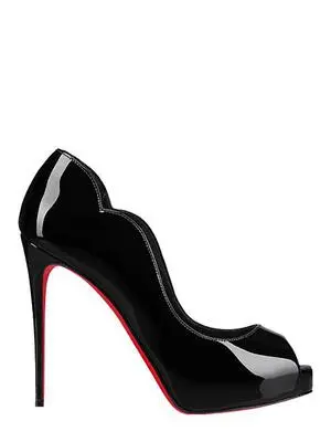 CHRISTIAN LOUBOUTIN Hot Chick Alta 120 Patent-leather Heeled Sandals - Black/lin Black