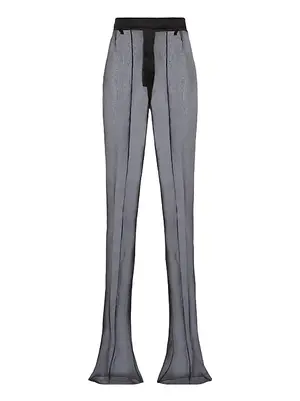 Prada Organza Flared-leg Silk Trousers - Black