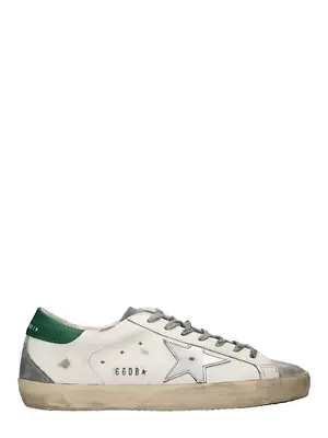GOLDEN GOOSE Super-star Metallic Star-patch Leather Low-top Trainers - White/comb