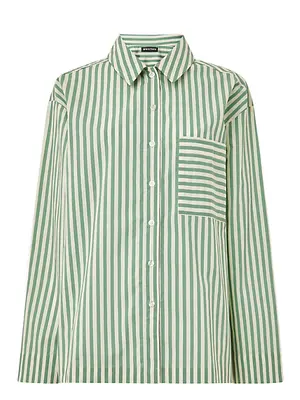 WHISTLES Stripe-Print Relaxed-Fit Pyjama Shirt