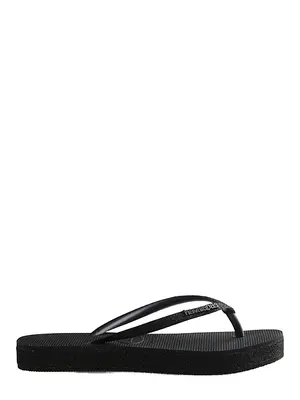 Havaianas Slim Flatform Glitter-strap Rubber Flip-flops - Black