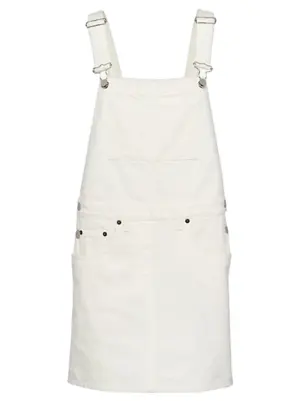 Prada Dungaree-style Denim Mini Dress - White
