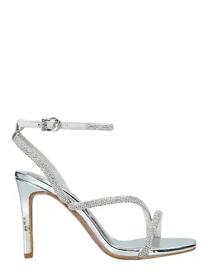 Carvela Jewel-embellished Woven Heeled Sandals - Silver