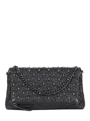 The Kooples Skull-embellished Quilted Leather Clutch - Black