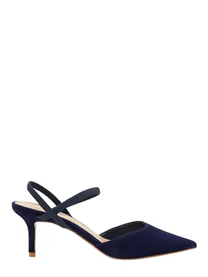 DUNE Suede Slingback Courts - Navy-suede