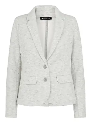 Whistles Slim-fit Single-breasted Cotton-jersey Jacket - Grey