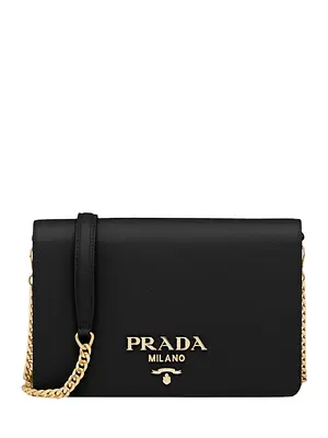 Prada Saffiano Leather Cross-body Bag - Black