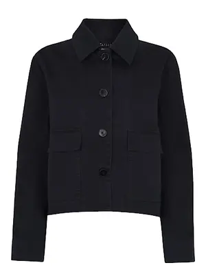 Whistles Marie Relaxed-fit Cotton Jacket - Black