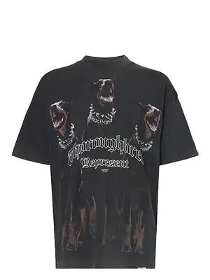 REPRESENT Thoroughbred Graphic-print Cotton-jersey T-shirt M Vintage Black