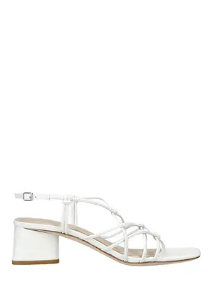 Paige Gianna Strap-embellished Leather Heeled Sandals - White
