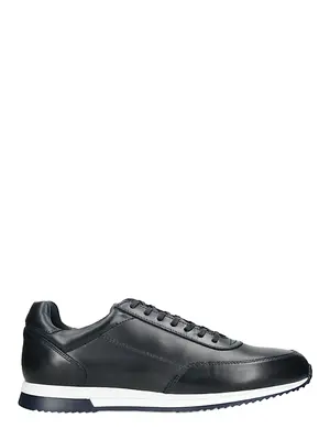 LOAKE Bannister Tonal-stitching Leather Low-top Trainers - Navy