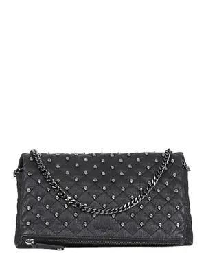 The Kooples Skull-embellished Quilted Leather Clutch - Black