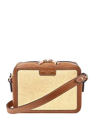 ASPINAL OF LONDON Contrast-weave Leather Camera Bag - Neutral