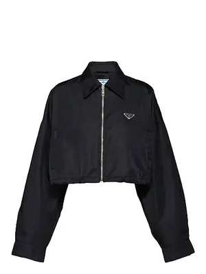 Prada Re-nylon Cropped Jacket - Black