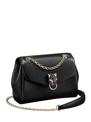 CARTIER Panthère De Chain Mini Leather Cross-body Bag - Black
