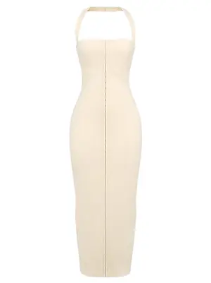House Of Cb Mia Halterneck Maxi Dress - Ecru