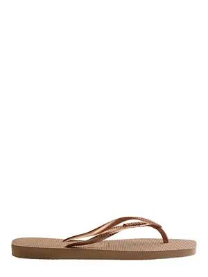 Havaianas Logo-embellished Rubber Flip-flops - Rose Gold