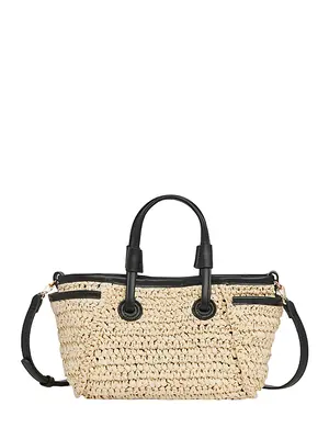 Whistles Aylin Mini Straw Tote Bag - Cream