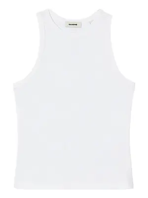 Sandro Sleeveless Cotton T-shirt - Naturels